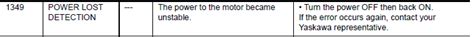 NX100 ALARM CODE 1349 POWER LOST DETECTION Yaskawa Motoman