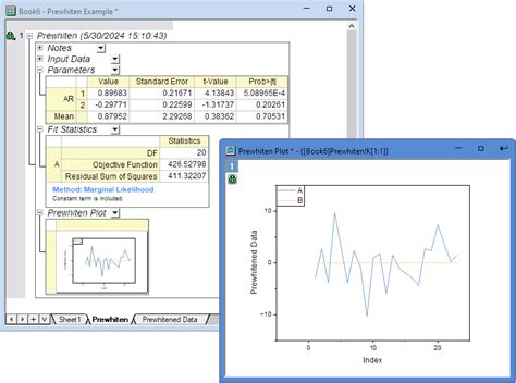 Help Online Apps Tutorial For Prewhitening Tool