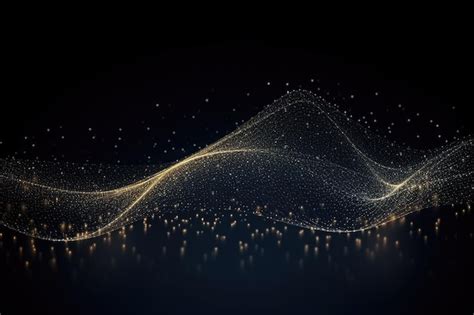 Premium Ai Image Wave Of Dots And Interweaving Of Lines Abstract Background Network Connection