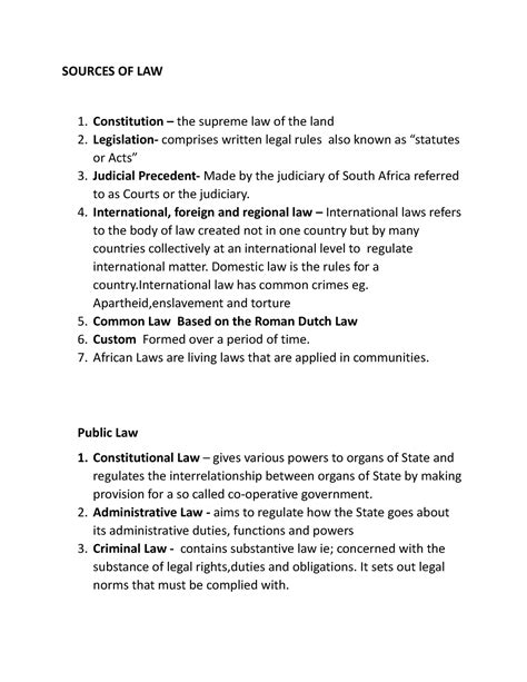 Intro To Law Lesson 7 Slides Sources Of Law Constitution The