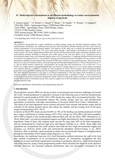 Pdf Multi Objective Formulation Is An Efficient Methodology To Reduce