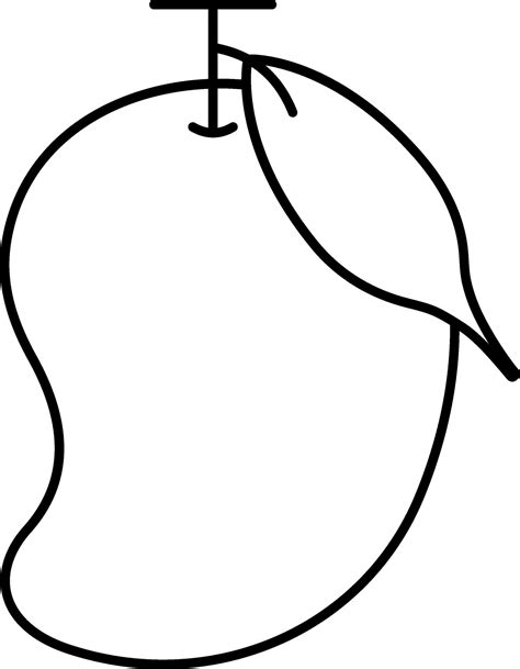 Mango Fruit Vector Icon In Black Outline 24951030 Vector Art At Vecteezy