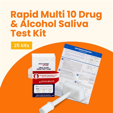 Rapid Multi 10 Drug And Alcohol Saliva Test Kit 25 Tests Drug Testing