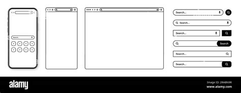 Smartphone Web Browser Internet Page Window With Toolbar And Search
