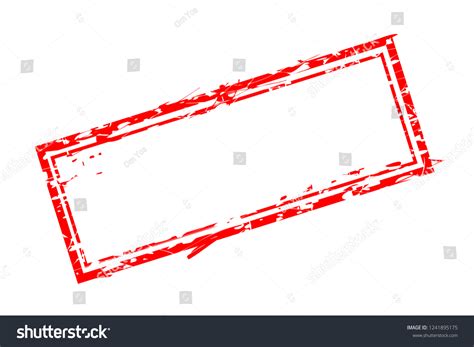 Blank Rectangle Red Rubber Stamp Template Stock Vector Royalty Free