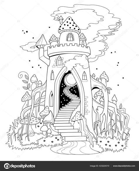 Coloring Page Fairy Castle