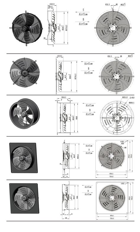 Ac 22인치 축류 팬 완벽함