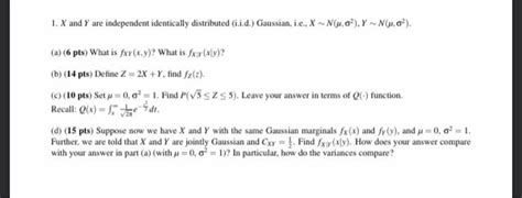 solved 1 x and y are independent identically distributed