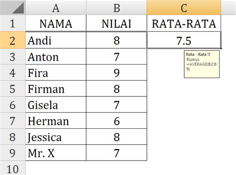 Rumus Excel Nilai Rata Rata Menggunakan Fungsi Round Di Excel Untuk Riset