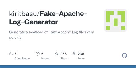 Github Kiritbasufake Apache Log Generator Generate A Boatload Of