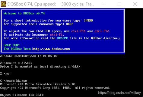 Dosbox的安装及asm文件的编译dosbox编译运行asm Csdn博客 Dosbox的安装及asm文件的编译dosbox编译运行asm Csdn博客