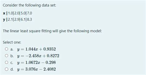 Solved Consider The Following Data Set Chegg
