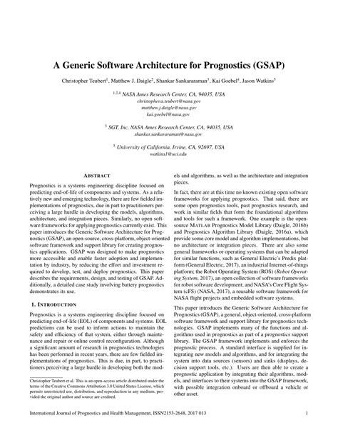 Pdf A Generic Software Architecture For Prognostics Gsap
