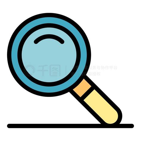 放大镜网页ui 放大镜图标。轮廓放大镜矢量图标颜色平面隔离。放大镜图标颜色轮廓矢量 模板免费下载 Eps格式 1000像素 编号