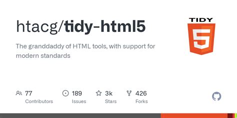 Github Htacgtidy Html5 The Granddaddy Of Html Tools With Support