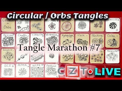 How To Draw Tangles Circular Or Orbs Organic Draw With CZT Tangle Marathon Day 7