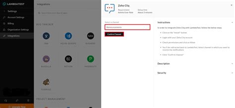 Zoho Cliq Integration Lambdatest