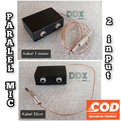 Jual Paralel Mic 2 Input Penambah Input Mic Converter Mic Vokal Soundcard Amplifier Karaoke