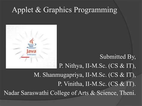 Applet And Graphics Programming Pptx Web Design And Html Internet