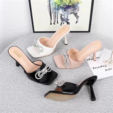 Summer Shoes Women Sexy Slippers Glitter Shiny Bow Diamonds Slip On