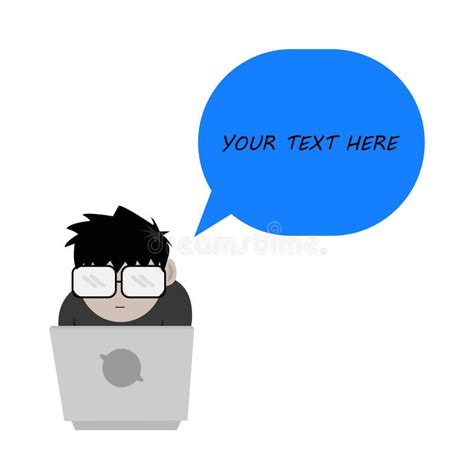 Nerd Guy Bubble Speech Illustrazione Vettoriale Illustrazione Di Maschio 78259241