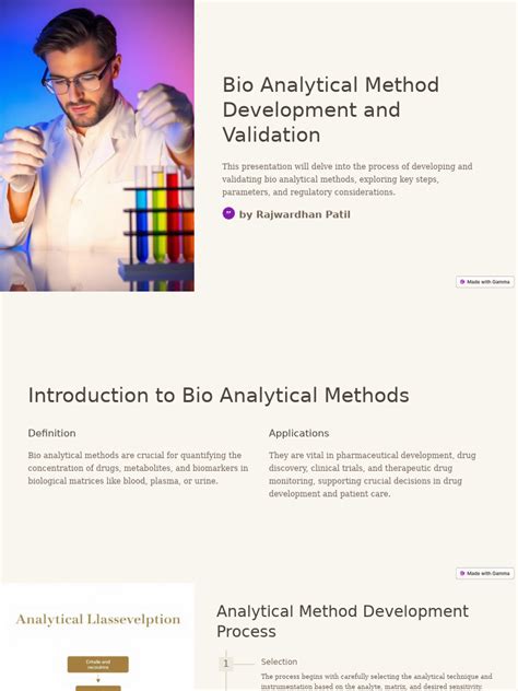 Bio Analytical Method Development And Validation Pdf Detection