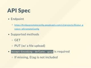 Remote Config REST API And Versioning PPT
