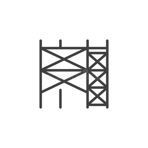 Scaffolding Construction Line Icon Stock Vector Illustration Of