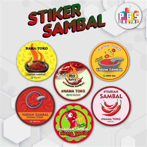 Jual [40 Pcs] Stiker Sambal Bontac Bulat Diameter 5 Cm Sticker Label Sambal Kemasan Sambel