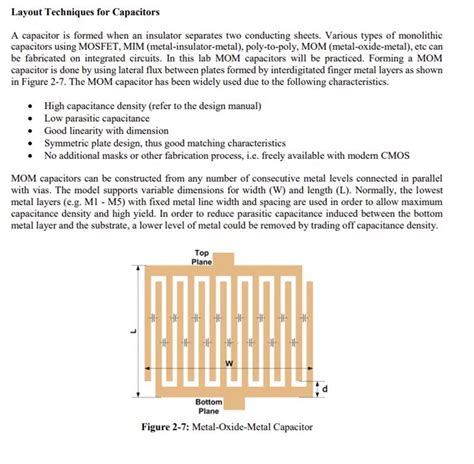 Get Answer Design A Common Centroid Layout For A Mom Capacitor Array The Transtutors