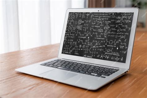 Premium Photo Mathematic Equations And Modish Formula On Computer Screen Showing Concept Of