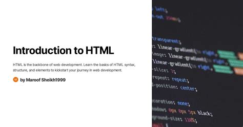 introduction to html