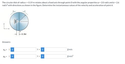 Solved The Circular Disk Of Radius R M Rotates About A Chegg