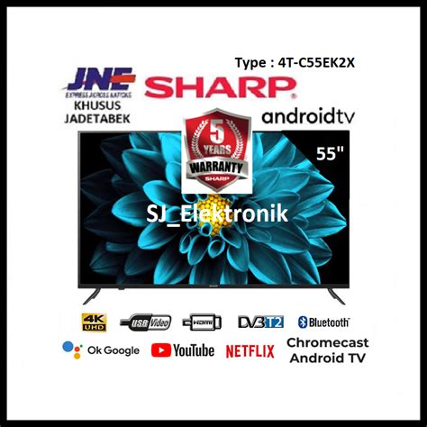 Jual Led Tv Sharp Inch T C Ek X Ek X Androidtv Uhd K Ek Shopee Indonesia