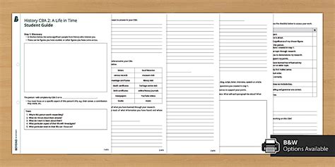History Cba 2 A Life In Time Student Guide Twinkl