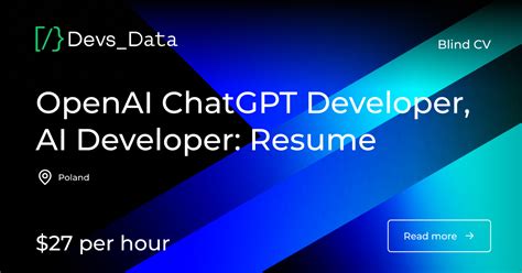 Openai Chatgpt Developer Ai Developer Resume Sample