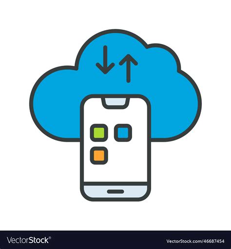 Cloud Storage Fill Outline Icons Simple S Vector Image