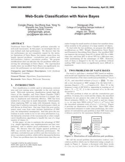 Web Scale Classification With Naive Bayes 2009