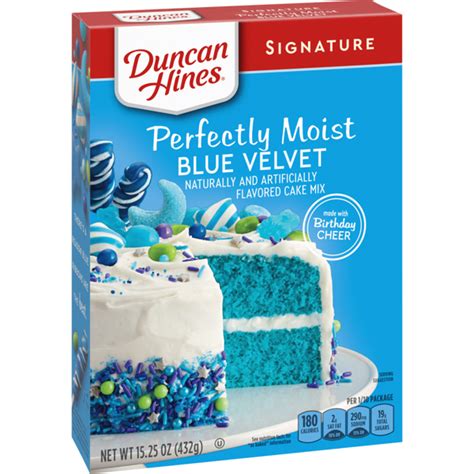 Duncan Hines Signature Perfectly Moist Blue Velvet Cake Mix 15 25 Oz