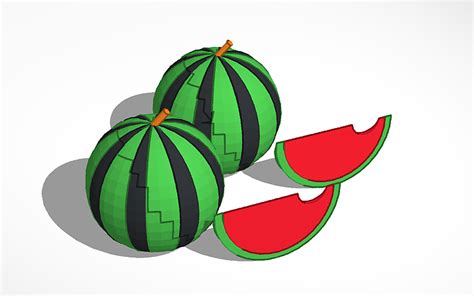 3d Design Water Melon Tinkercad