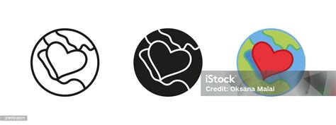 행성 사랑 아이콘입니다 지구와 심장 벡터 그림 글로벌 케어의 상징 생태학과 지속 가능성 픽토그램 자연 보호 표시입니다 환경 친절과 단결 개념 Charitable