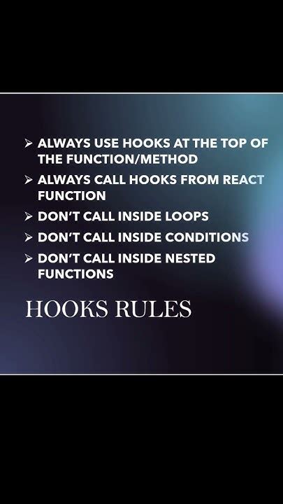 React Hooks Basic Rules React Reactjs Reactjstutorial Youtube