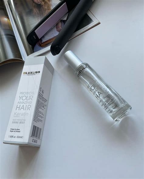 Кератиновый спрей блеск для волос luxliss keratin heat protecting shine ...