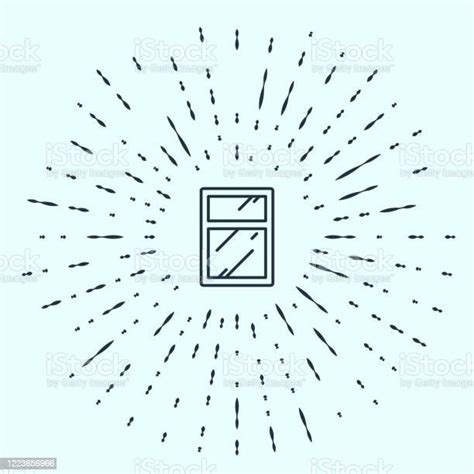 회색 배경에 격리 된 창 아이콘에 대 한 검은 색 라인 청소 서비스 입니다 스퀴지 스크레이퍼 와이퍼 추상 원 임의의 점 벡터 일러스트레이션 가능성에 대한 스톡 벡터 아트 및