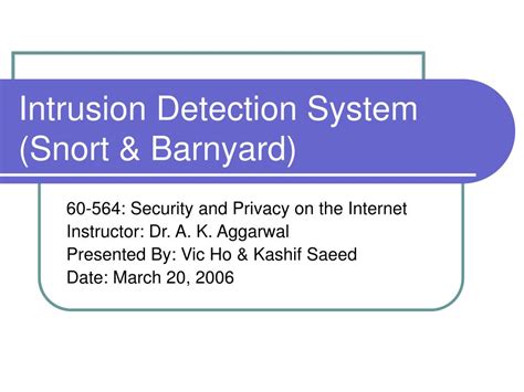 ppt intrusion detection system snort and barnyard powerpoint