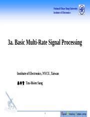 Basic Multi Rate Signal Processing Theory Examples Course Hero