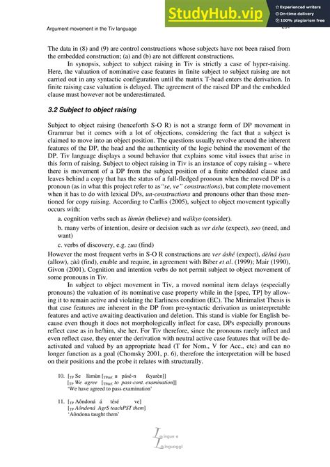 Argument Movement In The Tiv Language Pdf Programming Languages Computing