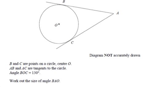 Solved B Diagram NOT Accurately Drawn B And C Are Points On A Circle Centre O AB And AC Are