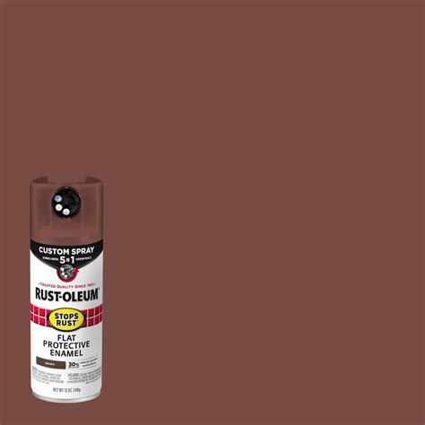 Rust Oleum Stops Rust 12 Oz Custom Spray 5 In 1 Flat Brown Spray Paint