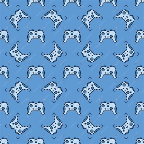 Premium Vector Gamepad For Console Vector Joypad Colored Seamless Pattern